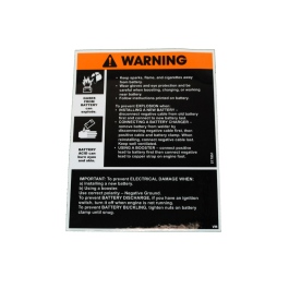 9SS17851 / S17851: Lincoln OEM Battery Warning Decal Sticker - BW Parts