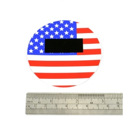 Red-White-Blue USA Flag Pancake Helmet Sticker - BW Parts