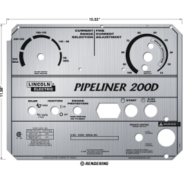 Lincoln Pipeliner 200D Welder Satin Silver Faceplate (9SL11952 / L11952 ...